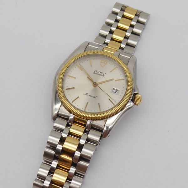 SMART MENS TUDOR MONARCH DATE 15633 18K & STEEL BI METAL QUARTZ ...