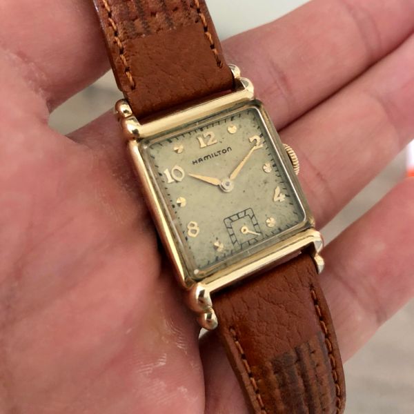 [WTS] Vintage 1948 Hamilton 14K GF Tank-Style Small Seconds Manual Wind ...