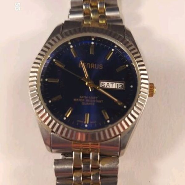 Benrus Day / Date Blue Dial 3ATM 100 Feet Water Resistant Men's Watch ...