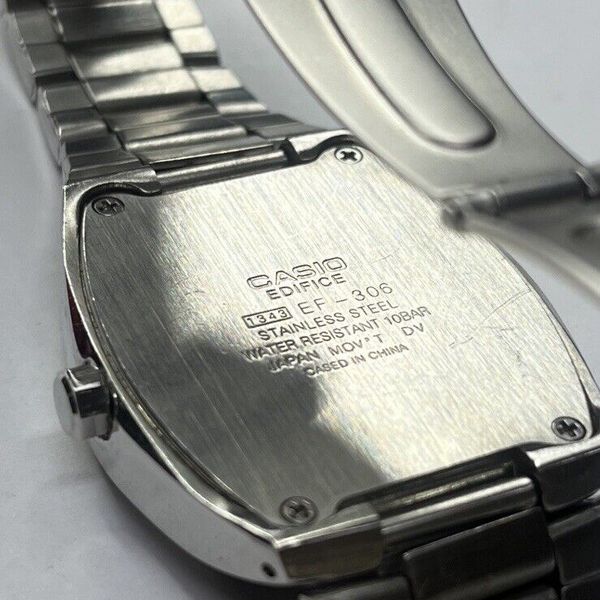 Working Casio Ediface EF-306 Black Dial Chronograph Menâ s Watch (no ...