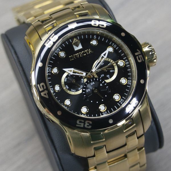 INVICTA 48mm PRO DIVER SCUBA GOLD Chronograph Stainless Steel, Water ...
