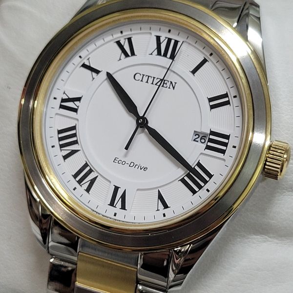 NEWâ Citizen Eco-Drive Roman Numeral Date Dial Two Tone Men's AW1694 ...