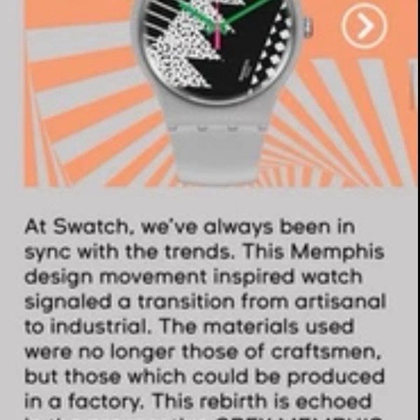 Limited Edition Swatch Watch Back To 1984 Grey Memphis SZS34S 34mm ...