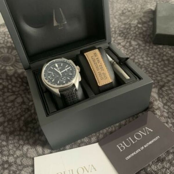 Bulova 96B251 Moon Apollo Lunar Pilot Special Edition Men Watch - Black ...