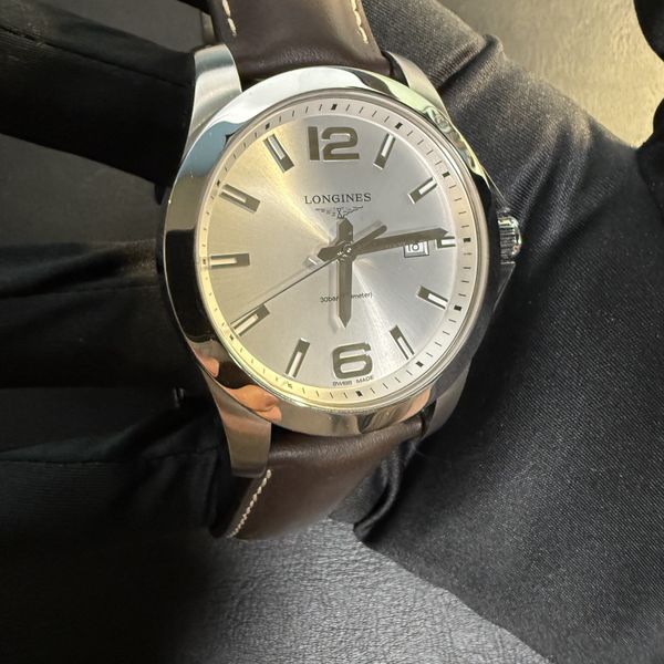 Longines Conquest Silver Dial/Brown Strap | WatchCharts Marketplace