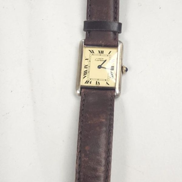 Genuine Vintage Cartier Paris 925 Argent Plaque Or G 20M Swiss Watch ...