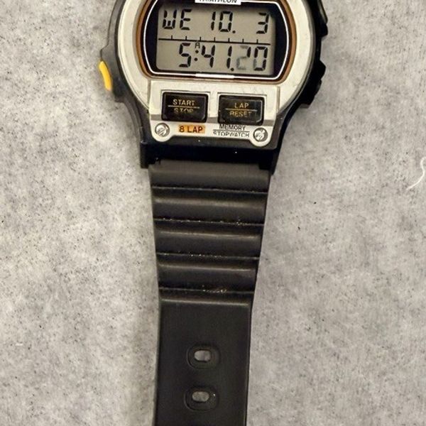 Vintage December 1995 Mens Timex Ironman Triathlon 8 Lap Watch Indiglo ...
