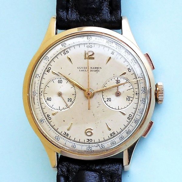 ULYSSE NARDIN 18K SOLID GOLD VALJOUX 23 WORKING GENEVA WAVES 37mm CHRONOGRAPH | WatchCharts ...