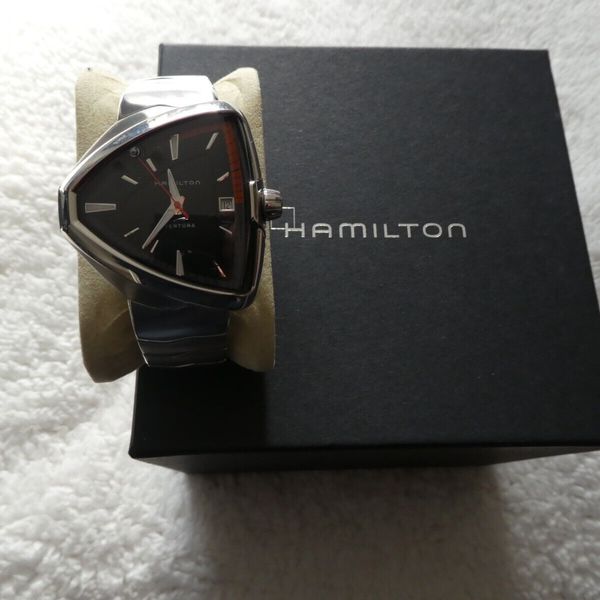 HAMILTON Ventura Elvis 80 H245510 Black Quartz Men's Wristwatch Watch ...