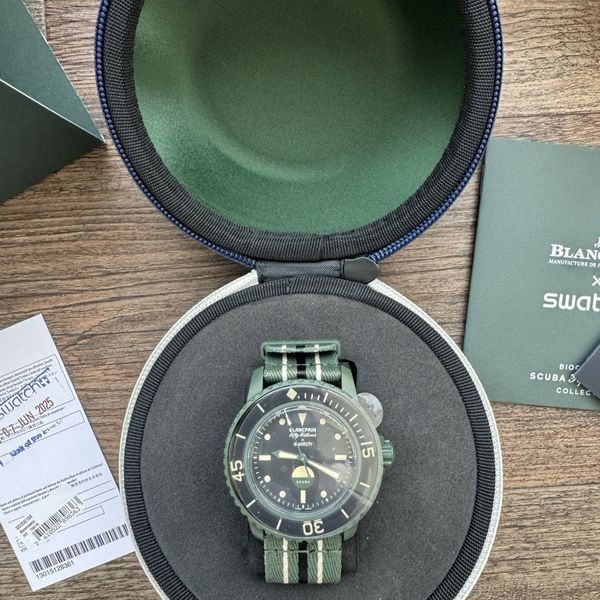 Blancpain x Swatch Bioceramic Scuba Fifty Fathoms "Green Abyss" IN HAND ...