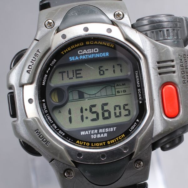 New Battery Vintage CASIO SPF-10 Sea Pathfinder Thermo Scanner Mens ...