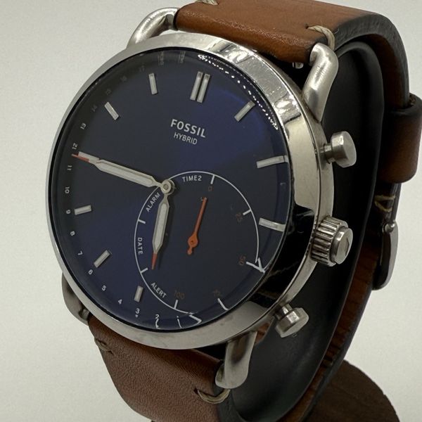 Fossil Menâ s Hybrid Smartwatch Q Commuter FTW1151 Watch, Blue Dial ...