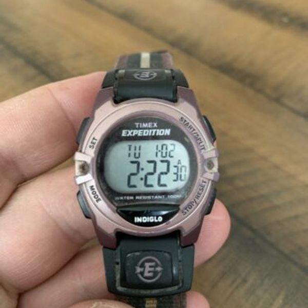 Timex Blue Indiglo Expedition 867 EUC WR100M Digital Watch Works Great ...