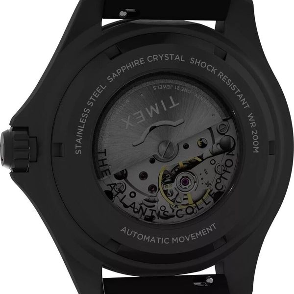 New Timex Black Mens Analogue Watch Deep Water Tiburon Automatic ...