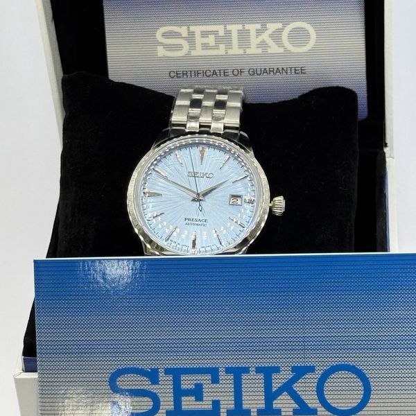 Seiko Presage Ice Blue Sunburst Dial Automatic Watch â Boxed | Full Set ...