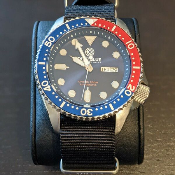 Deep Blue Watch - MILITARY DIVER 300 Automatic - 44mm Blue Pepsi Bezel ...