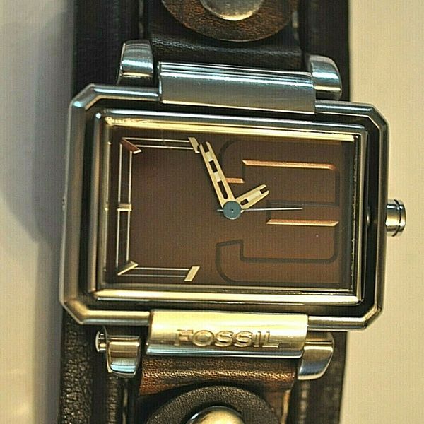 SUPER RARE FOSSIL JR-9484 & JR-9084 FLIP WATCH & WOOD GRAIN w/ WIDE ...