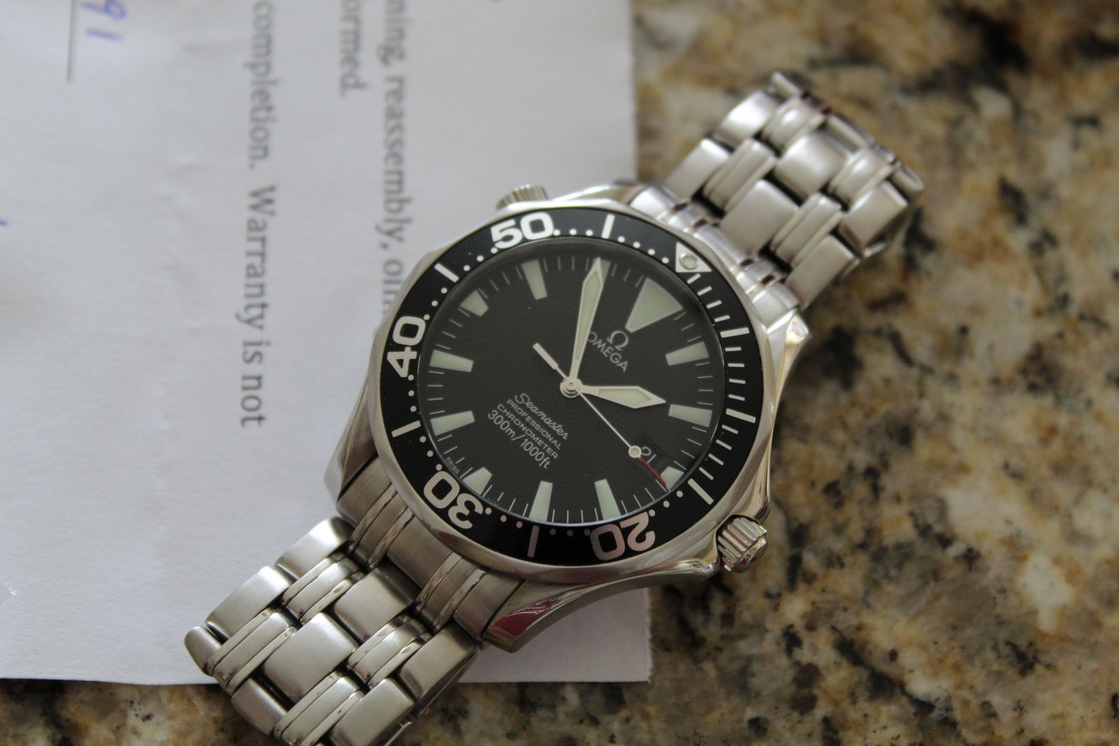 Omega Seamaster Pro 300M SMP 2254.50 2054.50 Black Wave Dial Sword Hand ...
