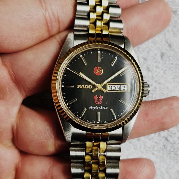 Vintage Rado Black Dial Purple Horse Automatic Watch | WatchCharts ...