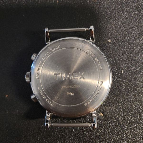 Timex Weekender Chronograph 40mm Silver Brass Case with Tan Lether ...