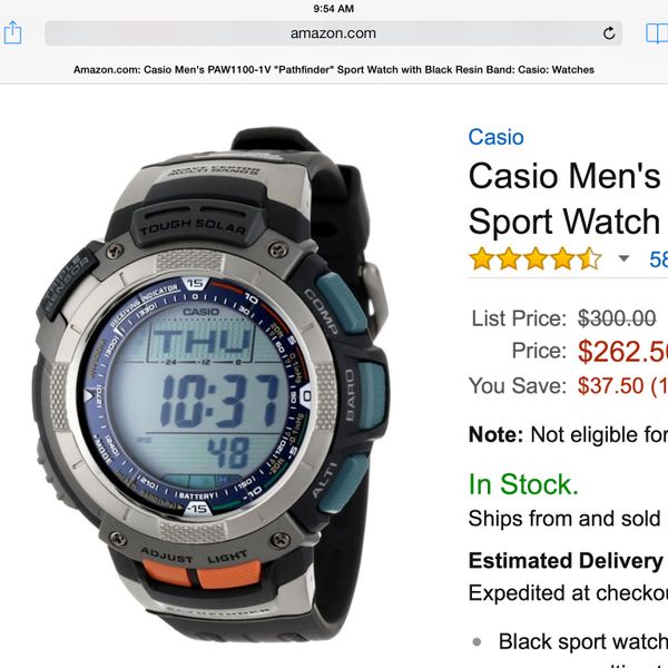 Fs casio pathfinder paw1100-1v atomic and solar | WatchCharts Marketplace