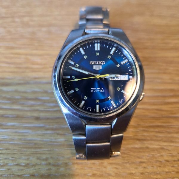 Seiko SNK615 Blue Dial Stainless Steel Watch for repair | WatchCharts ...