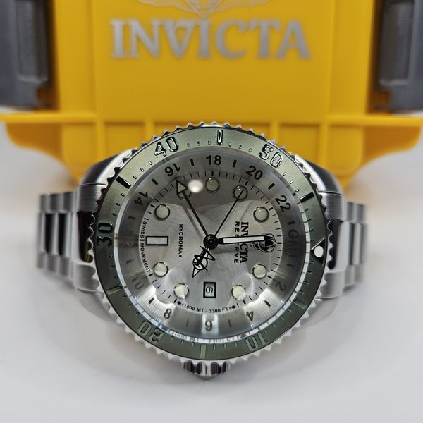 Invicta Menâ s Hydromax Mint Green Bezel Silver Dial Watch - 45473 ...