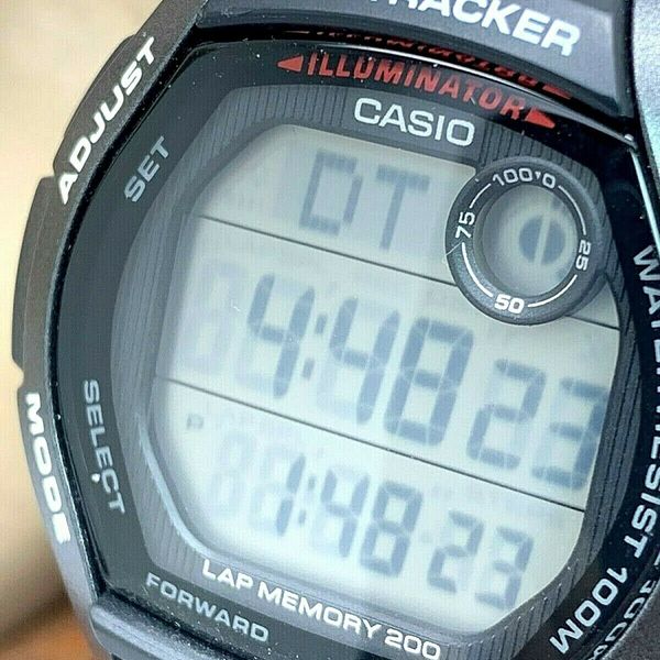 Casio 3466 Men's Watch WS2000H-1AV Step Tracker Black Resin Digital ...