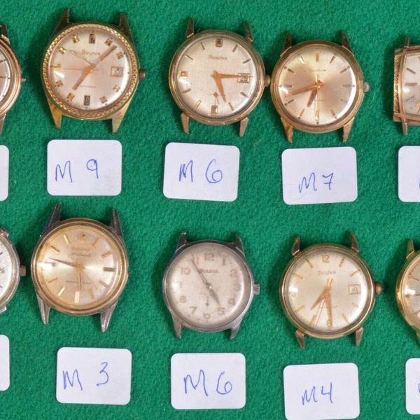Lot 10 Vintage Wristwatches Bulova Accutron - From the 60's Code M ...