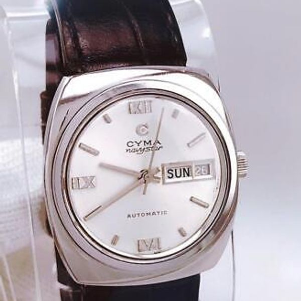 1960's CYMA NAVYSTAR CALENDAR AUTOMATIC CAL R.824.00 MEN'S WRIST WATCH ...
