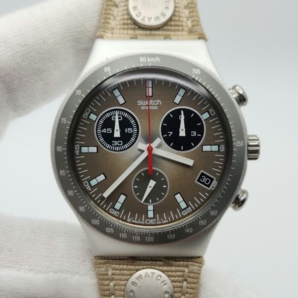 Swatch Irony Aluminum Vintage Brown Dial Quartz Chronograph Watch ...