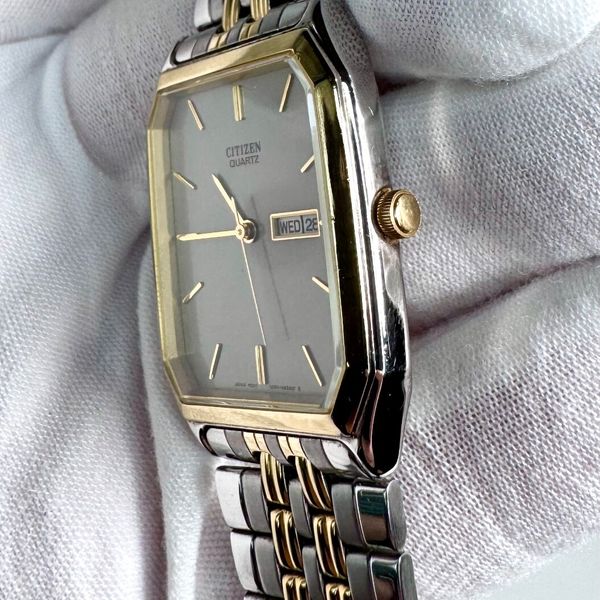 Citizen 1000-S63871 Two Tone/Day-Date Men's Analog Tank Watch 27x31mm ...