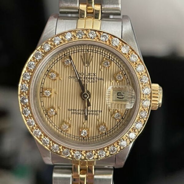 Rolex Ladies Datejust 69173 Two Tone 26mm R Serial # (1987) Diamond ...