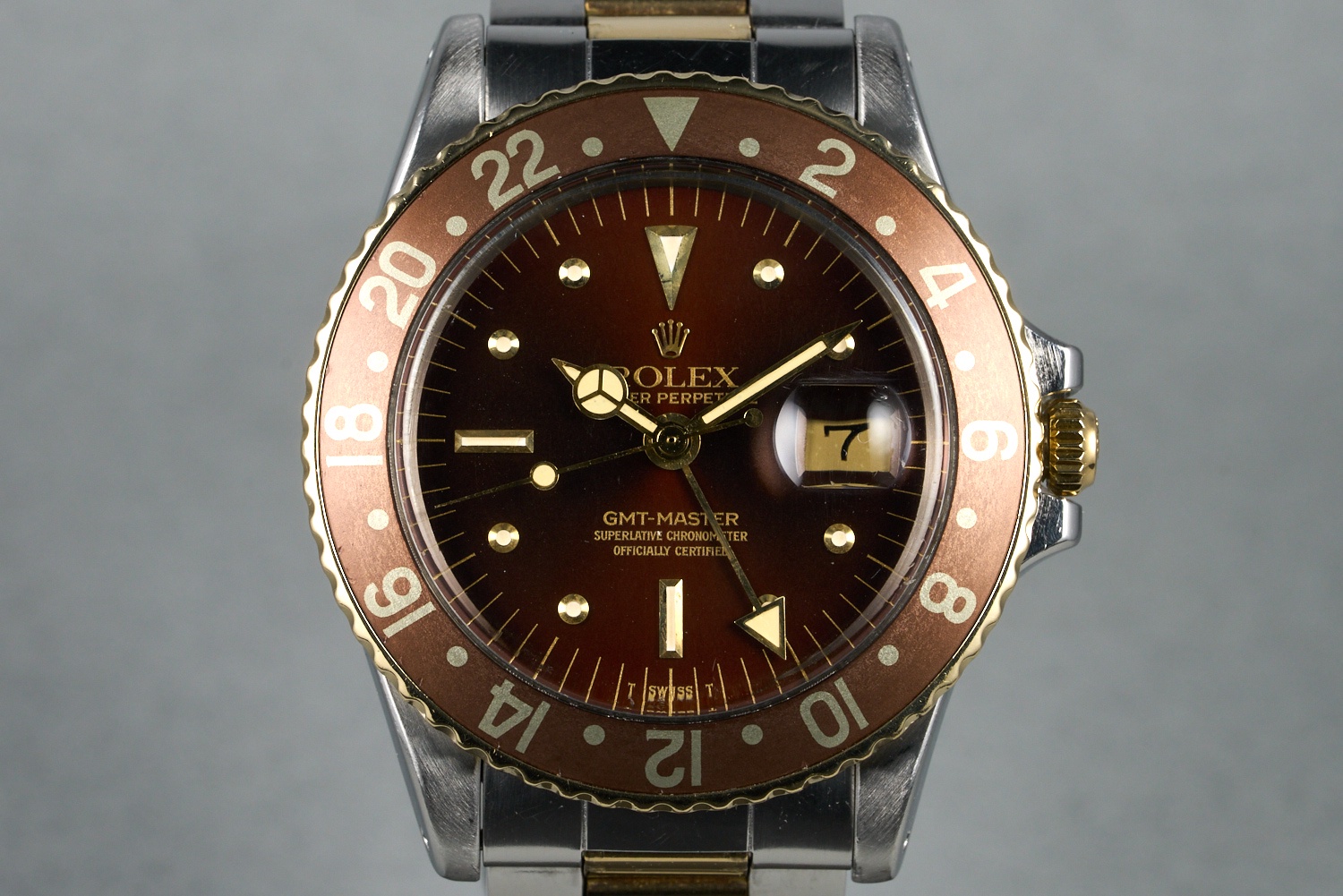 FS: 1971 Rolex Two Tone GMT Ref: 1675 Root Beer | WatchCharts Marketplace
