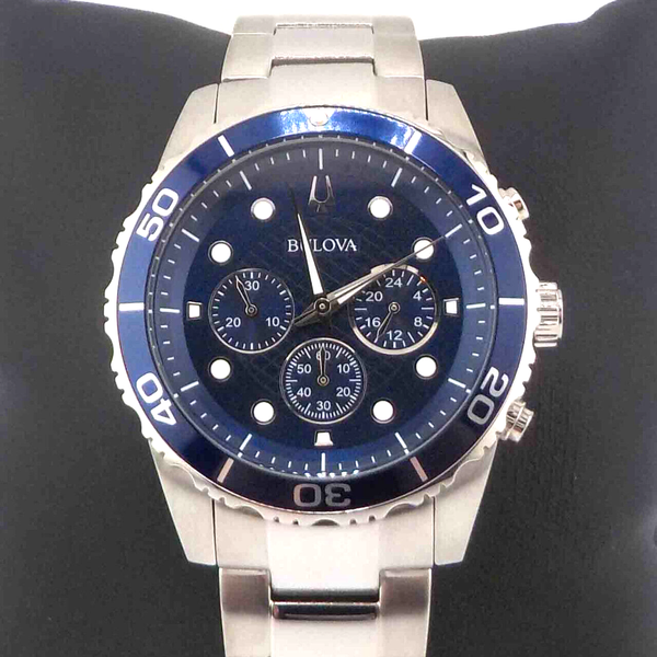 BULOVA SPORT BLUE DIAL CHRONOGRAPH MEN'S 43MM WATCH 98A209 $450.00 ...