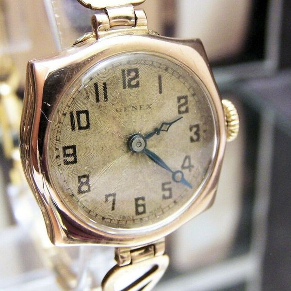 ANTIQUE 1926 V RARE ROLEX GENEX SOLID GOLD ART DECO WRIST WATCH SPARES ...