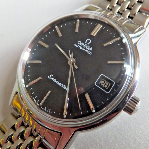 Omega "Seamaster" Black Dial Automatic 1974 Cal 1012 Stainless-Steel ...