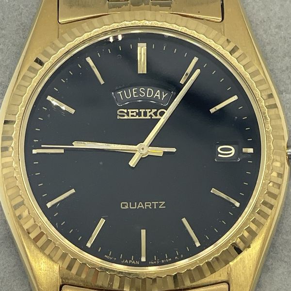 Vintage Seiko President Watch Men 36mm Black Dial Gold Tone Day Date 7N43-8111 | WatchCharts ...