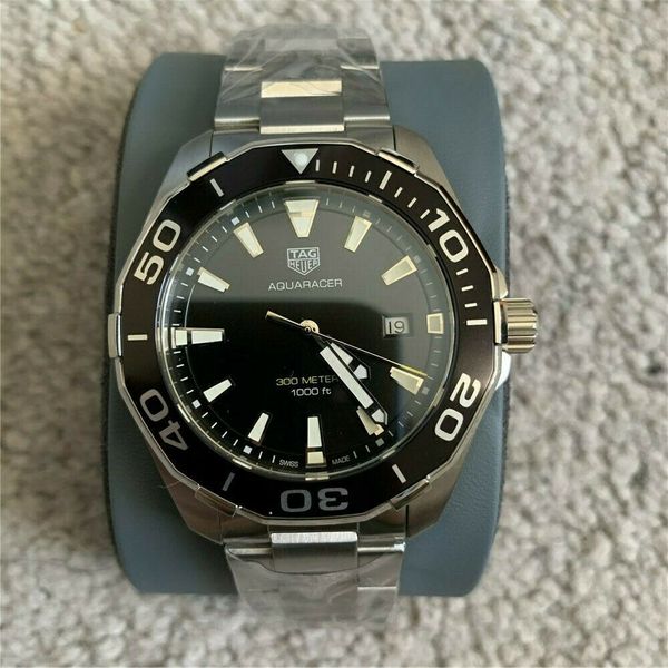 Tag Heuer Aquaracer Quartz 43mm Mens Watch Black WAY101A.BA0746 ...