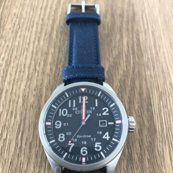 Watch Citizen Eco-Drive Military Blue Nylon 42.6mm AW5000-16L ...