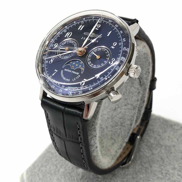 ZEPPELIN Zeppelin moon phase watch chronograph as good as new black ...
