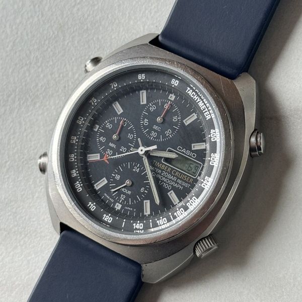 CASIO TIC-100 TIMBER CRUISER ANA/DIGI CHRONO VINTAGE WATCH PILOT DIVER ...