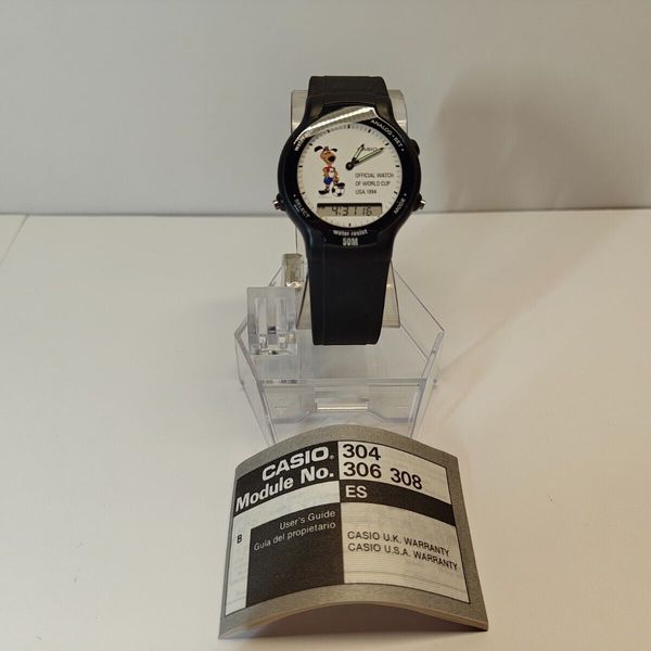 Casio Vintage Watch SWC-03 1994 World Cup With Cartoon Figure On Dial ...