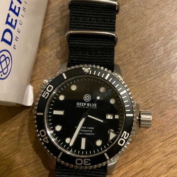 Deep Blue Master 1000 men’s diving watch sapphire crystal 2 straps in ...