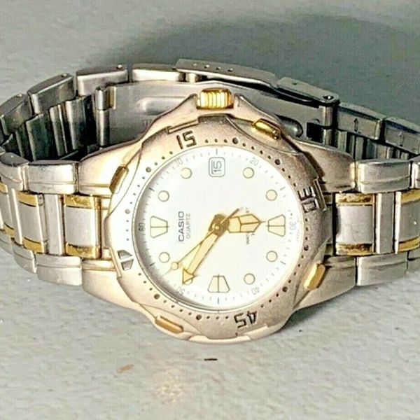 MENS CASIO MTD 1011 ANALOG DIVER STYLE WHITE DIAL WATCH 1346 MOVT ...