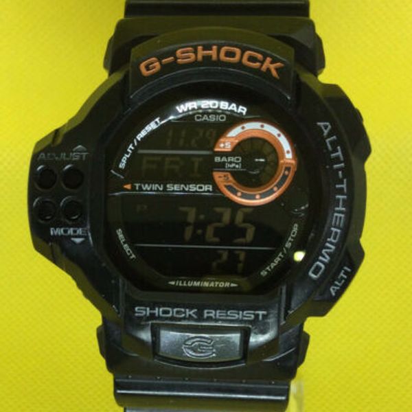 Casio G-Shock Men’s GDF-100 Twin Sensor WR20BAR ALTI-THERMO Black/Orange Dial | WatchCharts ...