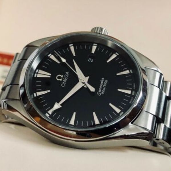 Omega Seamaster Aqua Terra 150M Quartz 39mm Steel Bracelet Black Dial ...