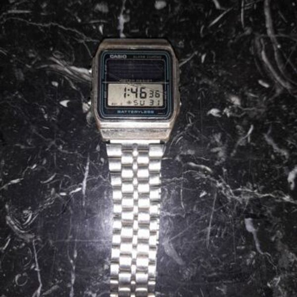 Casio Al-180 Solar Powered Digital Mens Vintage Watch For Parts Or ...