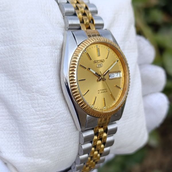 Vintage Seiko 5 Automatic Day/Date 7s26/3110 Golden Dial Men's watch Japan | WatchCharts Marketplace