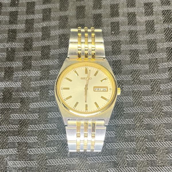 Vintage Menâ s Seiko Gold Tone Date & Day Watch | WatchCharts Marketplace